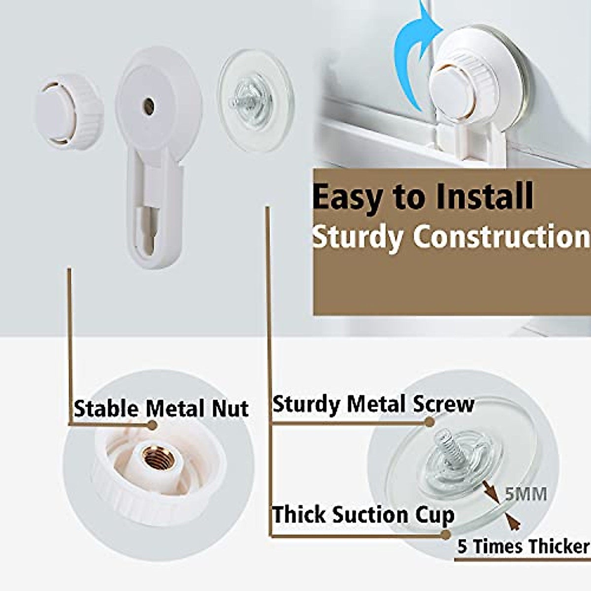 La Saveur Shower Caddy Suction Cup Shower Shelf, No Drilling Wall Mounted Shower Shelf, Removable Heavy Loading Bathtub Corner Shelf, Sponge Razor Soap Dish Holder Kitchen Bathroom Organizer