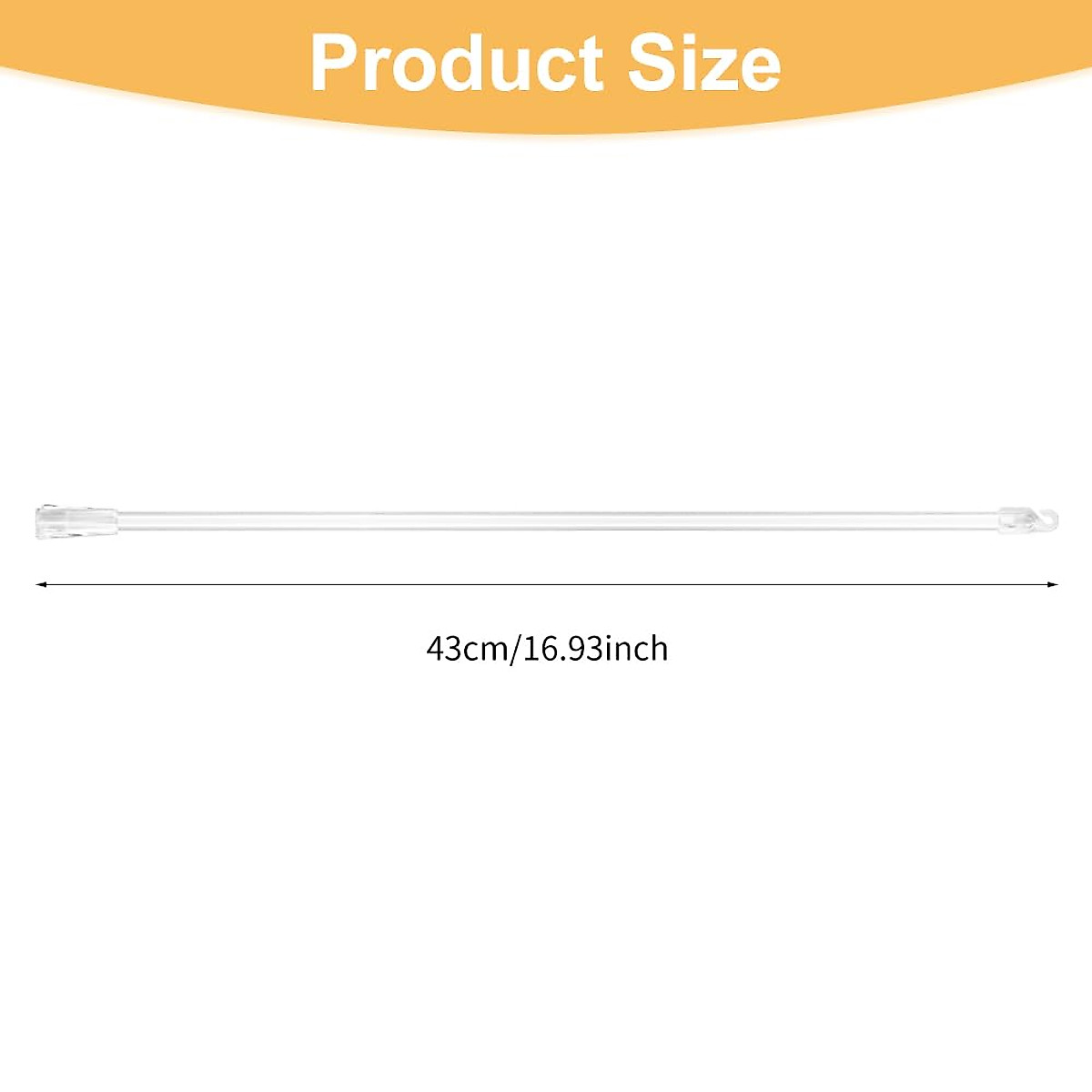 AOOCEEPAW 17 Inches 2 Pieces Blind Wand, Vertical Blinds Replacement Parts, Tilt Wand Replacement, Clear Blind Rod with Hook and Grip, Plastic Blind Opener, Long Window Blind Stick Tilt Rod