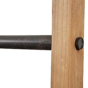 Amazon Brand – Rivet Contemporary Fir Decorative Blanket Ladder with Iron Rungs - 71.65" Height, Black and Natural Wood