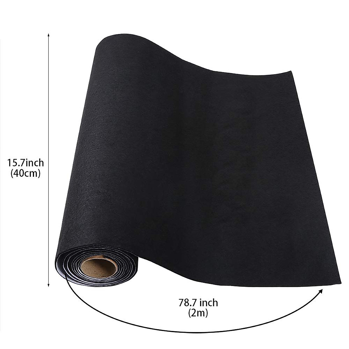 Caydo Large Black Self Adhesive Felt Roll Shelf Liner for DIY Projects Costume, Jewelry Drawer Craft Fabric Peel Stick 15.7" x 78.7"