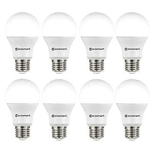 EcoSmart 60-Watt Equivalent A19 Non-Dimmable LED Light Bulb Soft White (8-Pack)