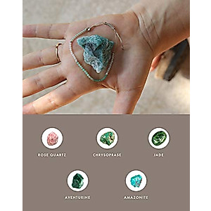 BALIPURA- Love Crystals Bracelet for Women - Jade Beaded Bracelet, Rose Quartz, 925 Solid Silver Bracelet - Friendship Bracelet - Healing Crystals - Handmade Bracelets (2mm SMALL Beads)