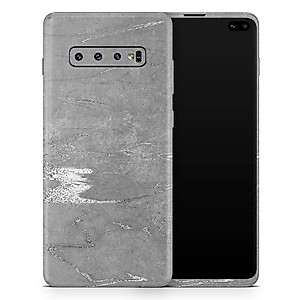 DesignSkinz Dark Silver Marble Swirl V7 Protective Vinyl Decal Wrap Skin Cover Compatible with The Samsung Galaxy S20 (Screen Trim & Back Glass Skin)