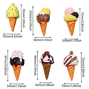 12 Pcs Ice Cream Refrigerator Magnet,Ice Cream Refrigerator Magnetic Sticker 3D Resin Ice Cream Refrigerator Magnets Decorative Fridge Magnets for Kitchen Home Decoration Office Whiteboard