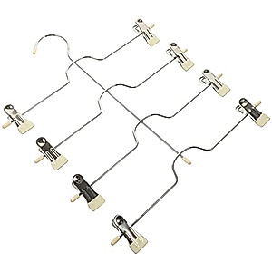 Zerodeko Pant Hangers Multi Layer Pants Hangers 4-Tier Trousers Skirt Hangers with Clips Space Saving Closet Organizer for Pants Shorts Jeans Metal Hangers Beige Pants Hangers Space Saving
