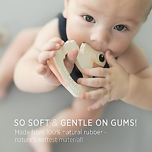 HEVEA Kawan Duck Teether - Massaging Baby Teething Toys Made from 100% Natural Rubber - Free of BPA, PVC, Plastic, and Phthalates