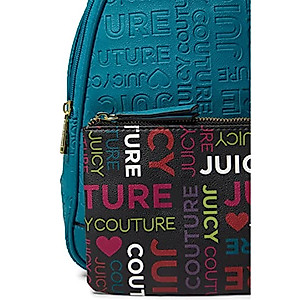 Juicy Couture Pullout Pouch Backpack Block Logo Deep Lake One Size