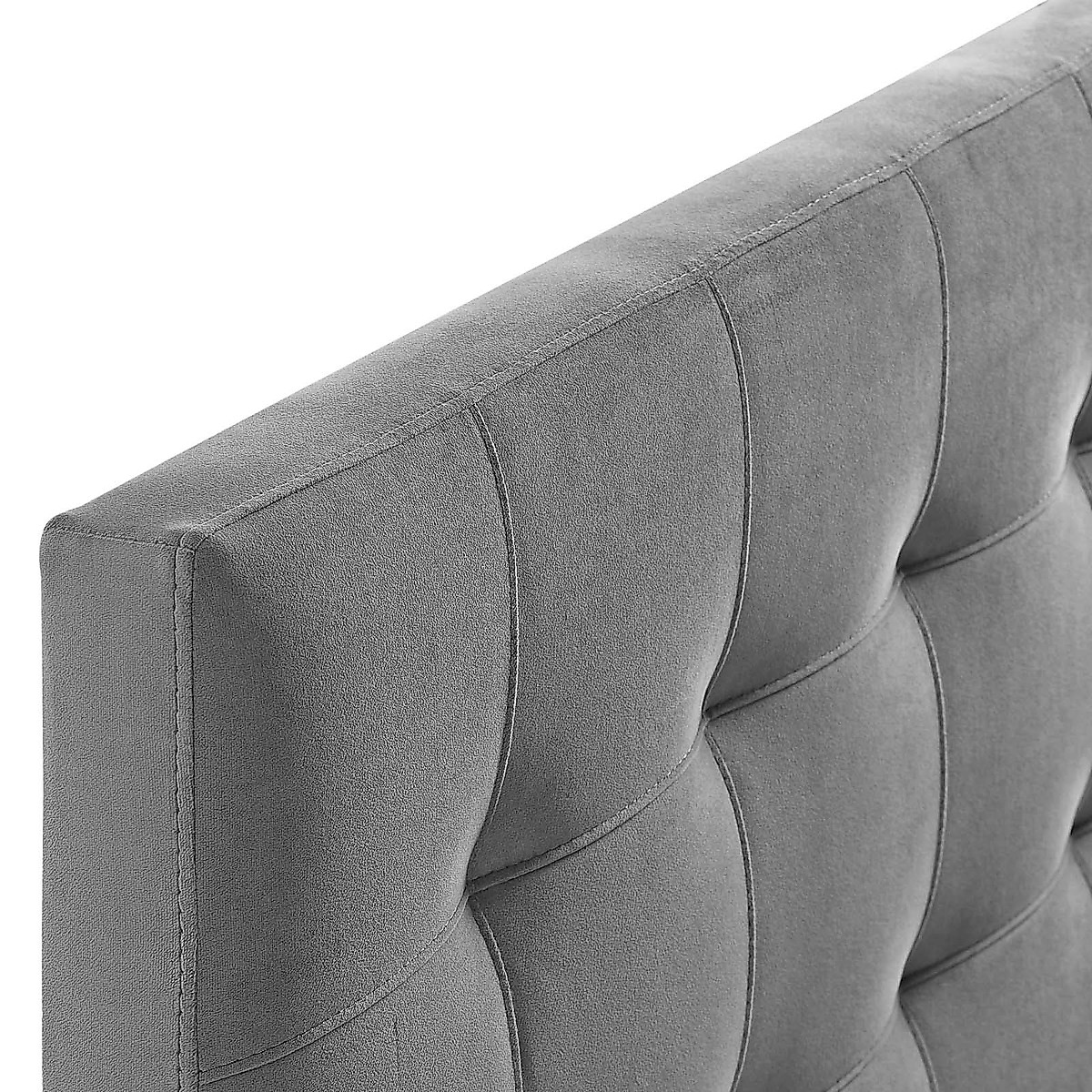 Modway Lily Biscuit Tufted Full Performance Velvet Headboard, Gray