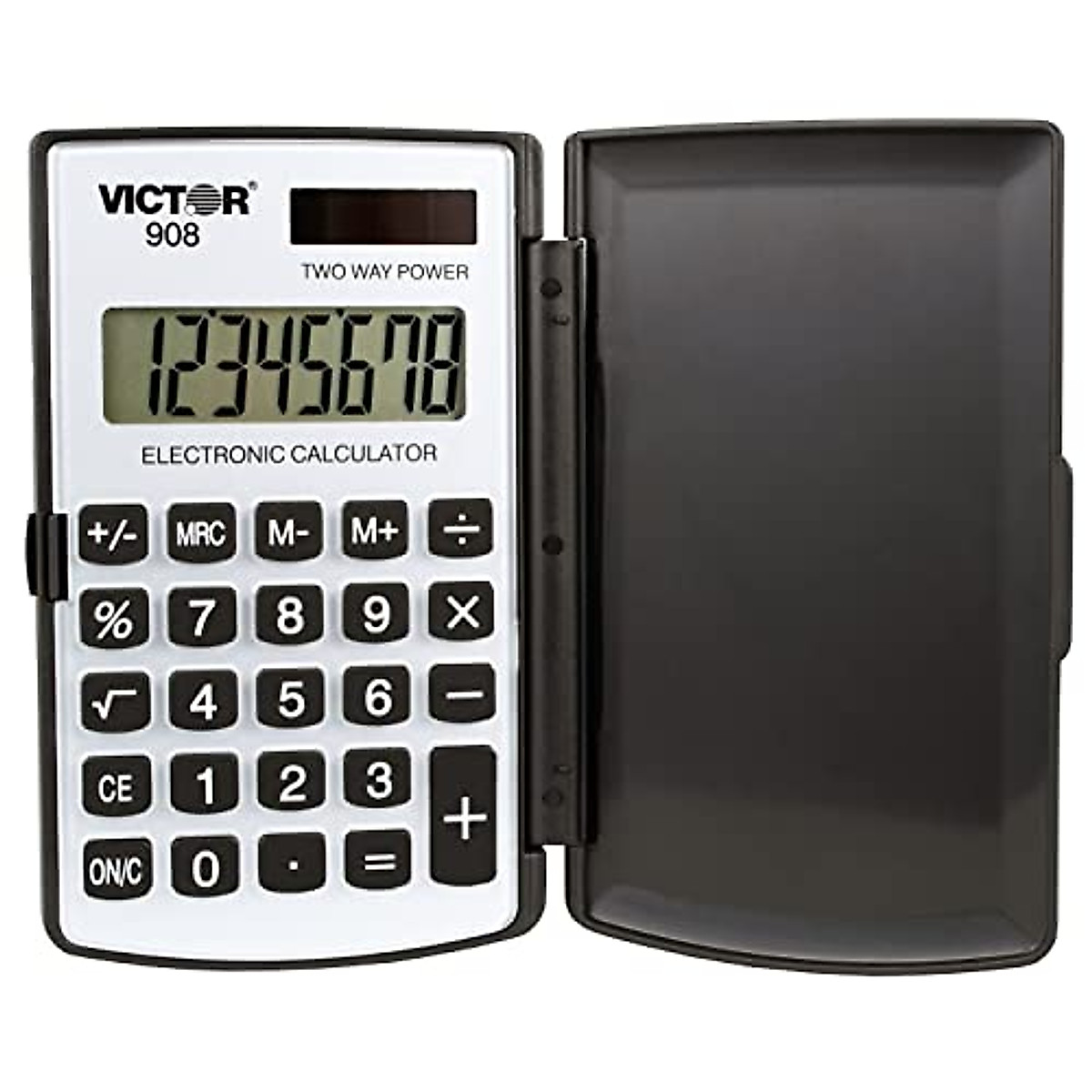 Victor 908 Standard Function Calculator, Black, 2.9" x 4.4" x 0.4"