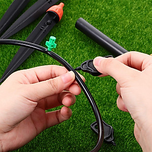 Mudder 10 Pieces Drip Irrigation Hole Punch Tool 4 mm Mini Tubing Drip Watering Hose Accessories for 1/4 Inch Hose, Black