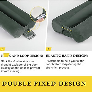 Fowong Adjustable 30" to 36" Door Guard Block - Noise/Cold Air/Wind/Breeze/Light Soundproofing Door Sweep Seal for Large Gap, Dark Gray