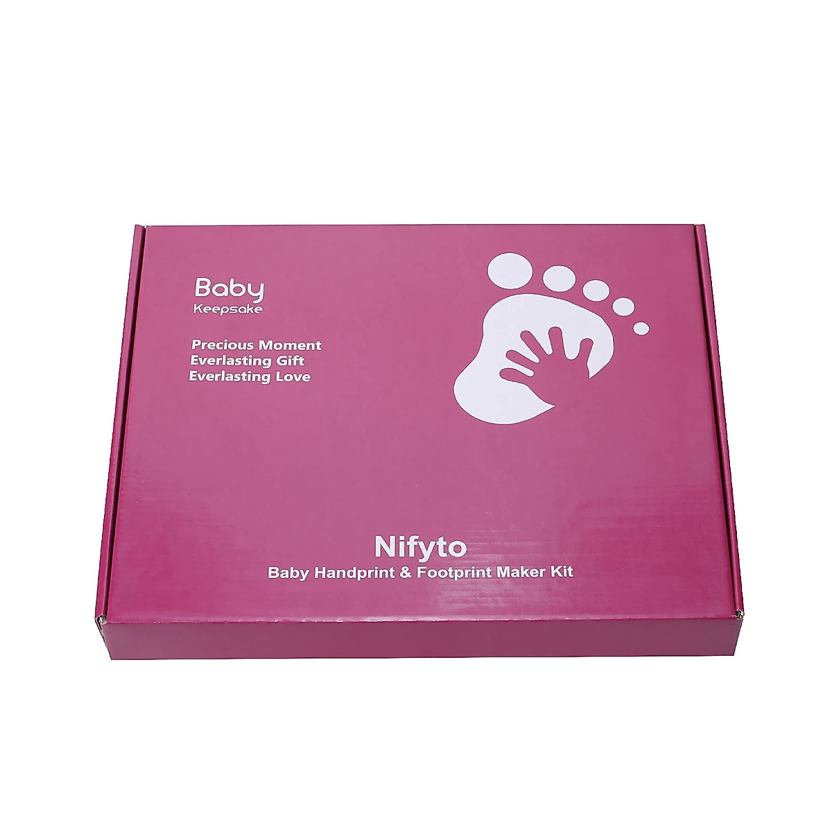 Nifyto Baby Handprint Footprint Ornament Keepsake Maker Kit, Baby Nursery Memory Art Kit, Baby Shower Gifts, Xmas Gifts, Precious Moment for Newborn,Baby Boy/Girl, Personalized Baby Prints(Pink)