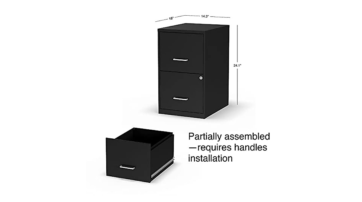 Secure 2-Drawer File Cabinet | Black Steel Locking & Space-Saving