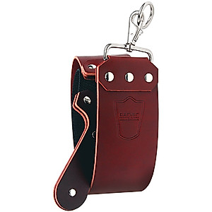 Parker’s Handmade Latigo Leather Straight Razor Strop for Sharpening Straight Razors & Knives – Made in USA – 3” x 27” (Red)