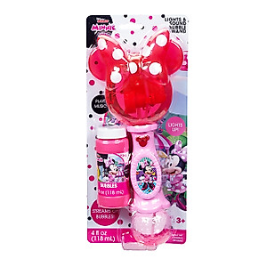 Little Kids Disney Minnie Mouse Light and Sound Musical Bubble Wand, Includes Bubble Solution, Plastic, Multi (2051)