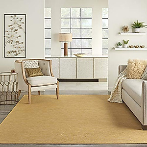 Nourison Positano Indoor-Outdoor Yellow 8' x 10' Area Rug, Easy Cleaning, Non Shedding, Bed Room, Living Room, Dining Room, Backyard, Deck, Patio (8x10)