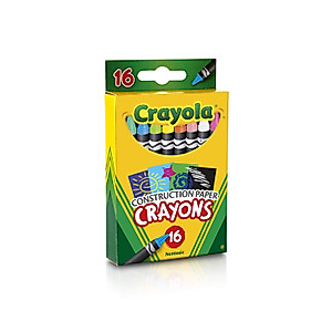 Crayola Construction Paper Crayons (16ct), Kids Crayons, Long-Lasting, Non-Toxic, Vibrant Colors for Kids Arts and Crafts, Ages 3+