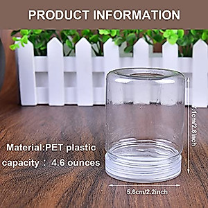 8 Set Christmas Plastic Snow Globes Kit Includes 8 Clear Snow Globe, 16 Mini Xmas Trees, 3 Snowman, 3 Santa Claus, 2 House, 1 Christmas Sticker with Artificial Snow for DIY Crafts Home Winter Decor