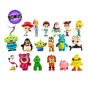 Toy Story Action Figures – Set of 17 Mini Figurines for Kids – Collectible Toy Store Cake Toppers – Great Party Favors for Toddlers – Action Figure Set with Keychain – Toy Story Birthday