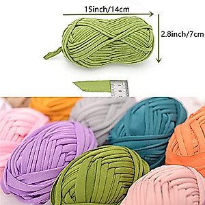 T-Shirt Yarn Fettuccini Zpagetti Ball, Fabric Cloth Knitting Yarn for Hand DIY Bag Blanket Cushion Crocheting Projects, 32 Yard (Pink)