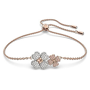 Swarovski Latisha Bracelet, Flower, Multicolored, Rose-gold tone Finish