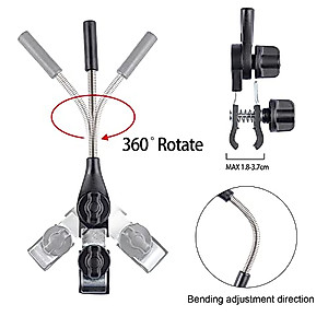 STARRY CITY Chair Umbrellas with Universal Adjustable Clamp,Clip on Parasol Sun Shade for Patio Beach Wheelchairs Golf Carts