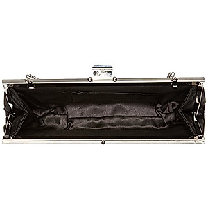Jessica McClintock Blaire Satin Frame Evening Clutch, Black