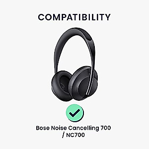 kwmobile TPU Silicone Covers Compatible with Bose Noise Cancelling 700 / NC700 (Set of 2) - Headphone Cover - Black