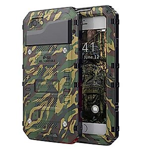 Beasyjoy iPhone 7 Plus Case iPhone 8 Plus Metal Case Heavy Duty with Screen Full Body Waterproof Shockproof Tough Rugged Hybrid Military Grade Defender (Camo)