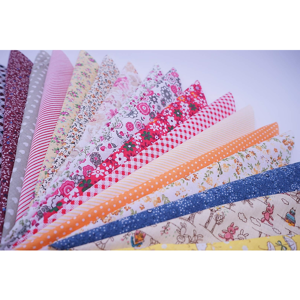 Phantomon 50pcs Cotton Fabric Craft Precut Square Patchwork Sheets for Quilting, Sewing, Scrapbooking, Simplicity Patterns (10Inch x 10Inch)