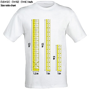 Acrylic Ruler 7 Piece Set , Non Slip Rings 50 Pieces，Quilting Rulers, Size (6"x24"),(2"x24"),(3"x18"),(3"x8"),(1.5"x12"),(1"x12"),(1"x6")