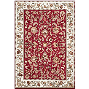 SAFAVIEH Easy Care Collection 6' x 9' Red / Ivory EZC101C Hand-Hooked Oriental Area Rug