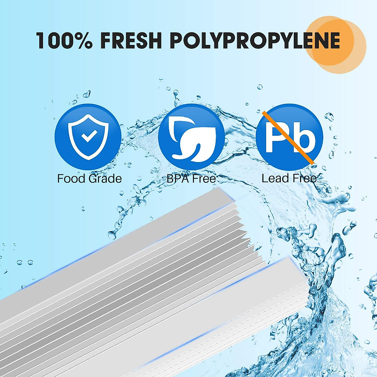 PUREPLUS 10" x 4.5" Whole House Pleated Sediment Filter for Well Water, Replacement Cartridge for GE FXHSC, Culligan R50-BBSA, Pentek R50-BB, DuPont WFHDC3001, American Plumber W50PEHD, GXWH40L, 3Pack