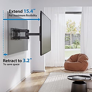 Pipishell Full-Motion TV Wall Mount for Most 37–75 Inch TVs up to 100 lbs, Wall Mount TV Bracket with Dual Articulating Arms, Extension, Swivel, Tilt, Fits 16" Wood Studs, 600 x 400mm Max VESA, PILF8