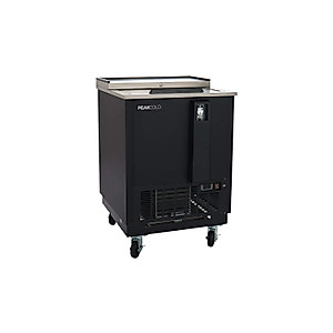 PEAKCOLD Small Deep Well Horizontal Bottle Cooler; Slide Top Bar Refrigerator; 4.5 Case Capacity