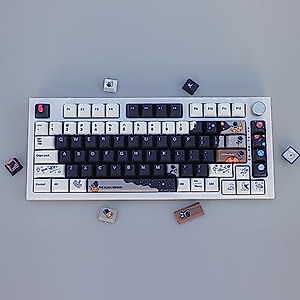 ZXMICYFA PBT Keycaps, 143 Keys Dye-Sublimation PBT Keycap Set Cherry Profile Keycap with 7U Spacebar for ASIN Layout Cherry Gateron MX Switches Mechanical Keyboard
