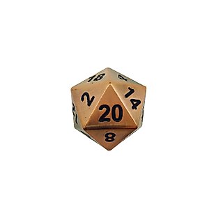 Norse Foundry 45mm Full Metal D20 Gnomish Copper - The Boulder RPG D&D Polyhedral Dice …