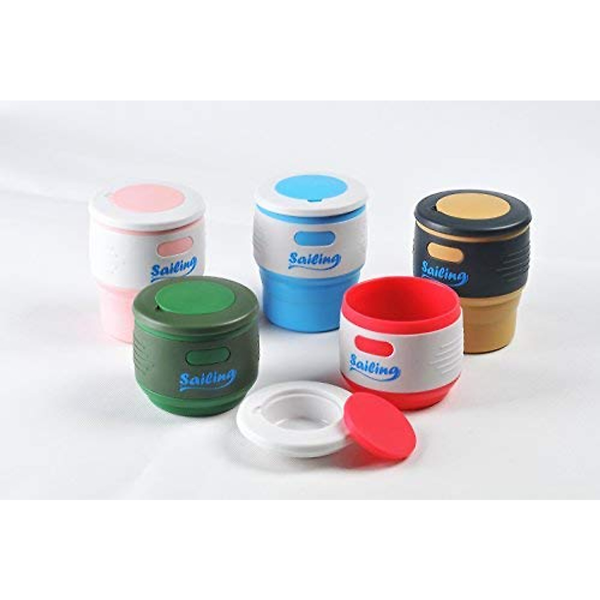Sailing Collapsible Portable Reusable Silicone 12 fl oz Drinking/Coffee Cup/Mug. 100% food grade silicone. BPA Free (Rose Red)