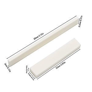 3 Set DIY Bone Guitar Bridge Blank Nut Saddle Compatible for Electric Bass Acoustic Classical Guitar Mandolin Banjo Ukulele (Saddlex3+Nutx3)