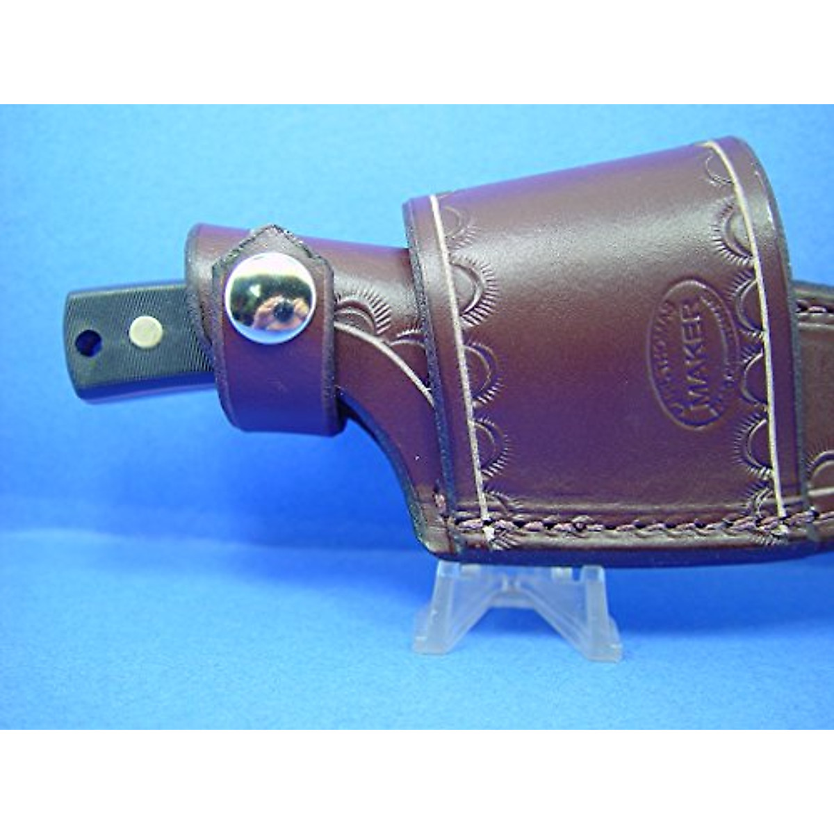 Custom Cross Draw Leather Knife Sheath for Schrade Old-timer sharp Finger Style Knife Number 15 20t.