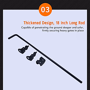 Door Bolt Garden Gate, 2 Pieces Stainless Steel Gate Bolt Bolt Bolt Gate Slider Door Slider Gate Lock Bolt Door Bolt Locking, for Wooden Fences Garden Garage 18 Inches