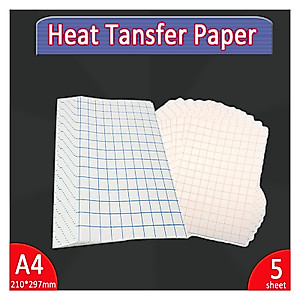 MSEURO 5 Sheets A4 Heat Transfer Paper High Transfer Rate for 100% Cotton Cloth T-Shirt by Inkjet Printer Lucky (Color : 5 Dark A4)
