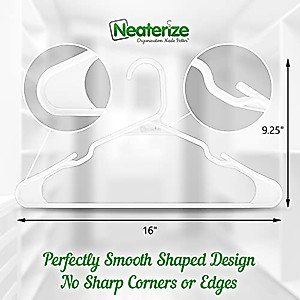 Plastic Clothes Hangers | Durable Coat and Clothes Hangers | Vibrant Color Hangers | Lightweight Space Saving Laundry Hangers | 20, 40, 60 Available (60 Pack - White)