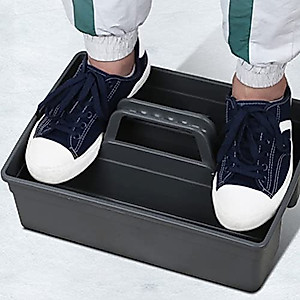 Cabilock Toolbox Storage Basket Cleaning Products Divided Cleaning Utility Tool Tote Carrier Basket with Handles for Cleaning Supplies Spray Bottles Water Bottles Portable Rectangular Plastic Baskets