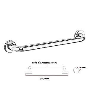 CRODY Bath Wall Attachment Handrails,Grab Bar Rails Bathroom Grab Bar, Wall-Mounted Straight Hair Towel Rack, Sturdy Stainless Steel Shower Safety Handle for Bathtub, Toilet, Bathroom, Kitchen