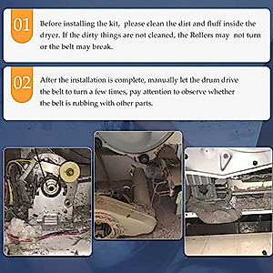 4392065 Dryer Repair Kit for whirlpool kenmore roper admiral maytag amana estate kitchenaid, Part Number: AP3131942 AP6010582 WP691366 AP3098345, Including Belt 341241, Idler 691366, Rollers 349241t