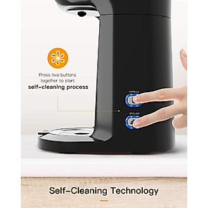 Single Serve Coffee Maker Brewer for K-Cup Pod & Ground Coffee Thermal Drip Instant Coffee Machine with Self Cleaning Function, Brew Strength Control