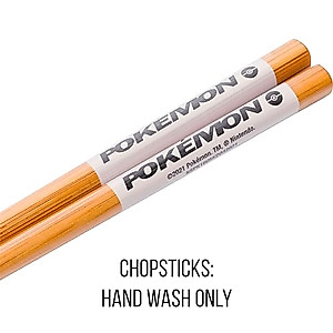 Silver Buffalo Pokemon Pokeball Ceramic Ramen Noodle Bowl with Chopsticks, Microwave Safe, 20 Ounces