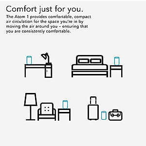 Vornado ATOM 1 Oscillating Tower Fan, Small Air Circulator with 4 Speeds, Touch Controls