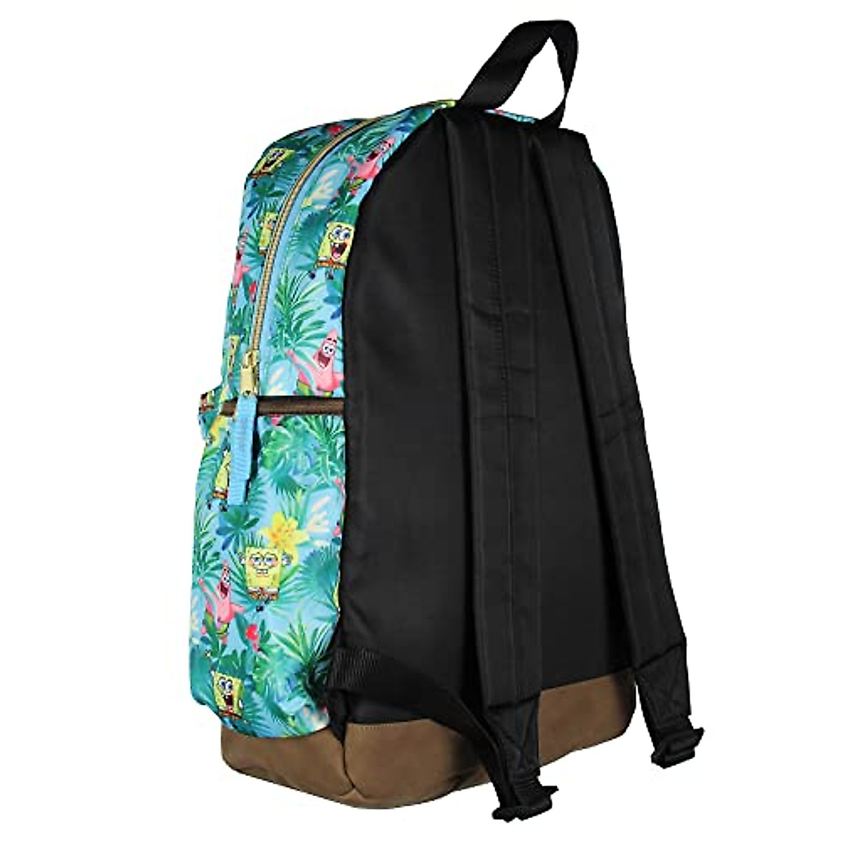 SpongeBob SquarePants And Patrick Star Tropical School Travel Backpack With Faux Leather Bottom